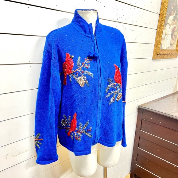Tiara International | Sweaters | Vintage Tiara International Red Bird ...